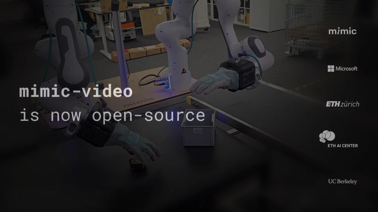Mimic Robotics Open-Sources "mimic-video" Recipe to Accelerate Video ...
